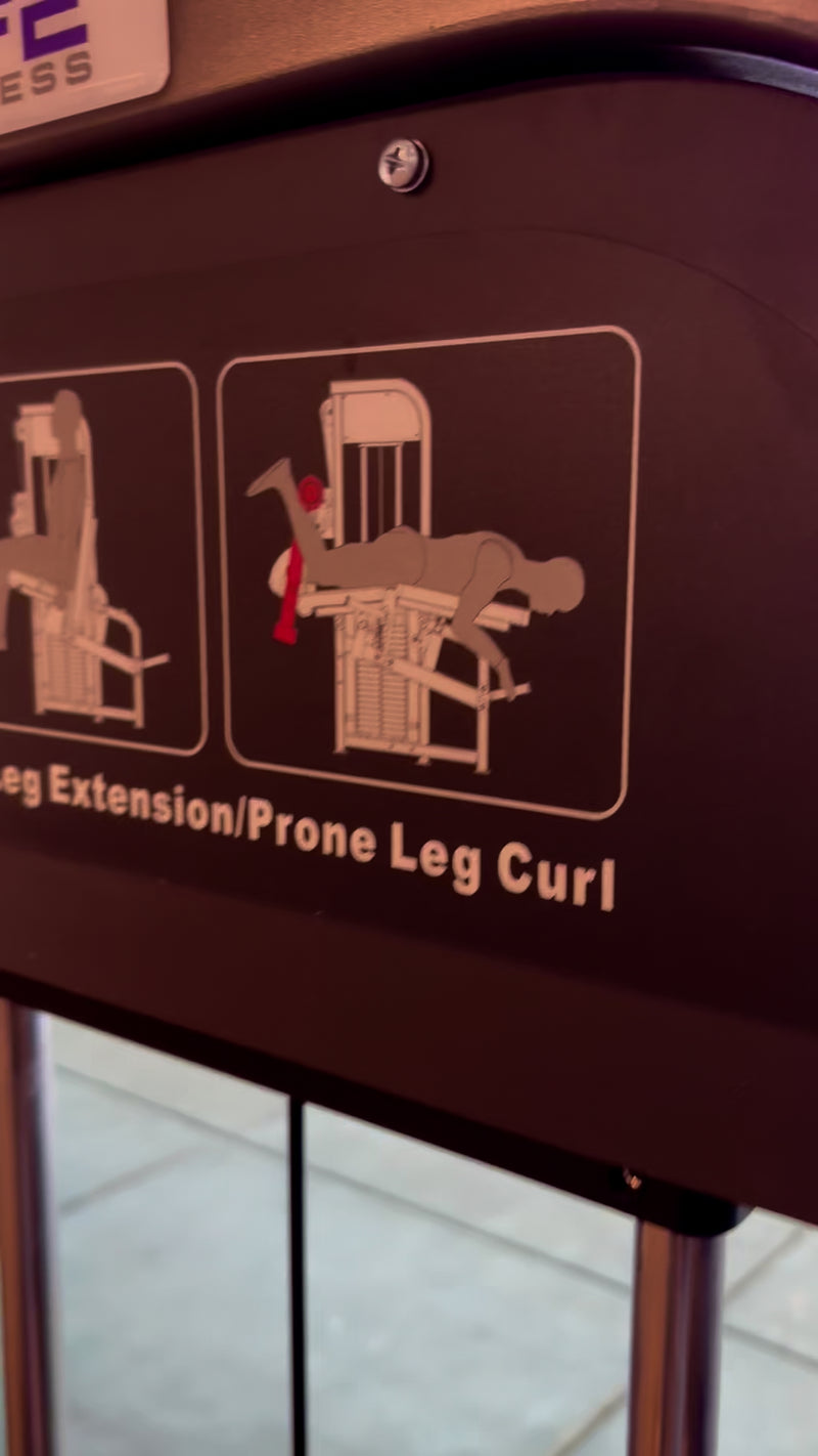 Selectorized Leg Extension & Prone Leg Curl Combo w/250lb weight stack ...